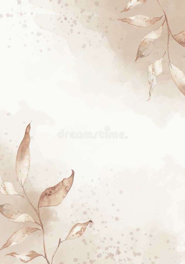 Graphical Leaves Illustration. Floral Line Art Pattern Background Stock ...