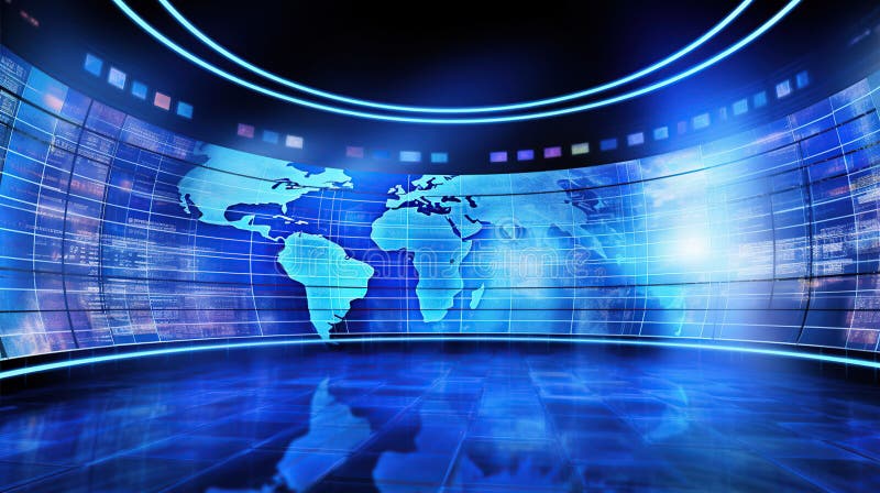 Graphical Modern Digital World News Studio Background. Generative AI ...