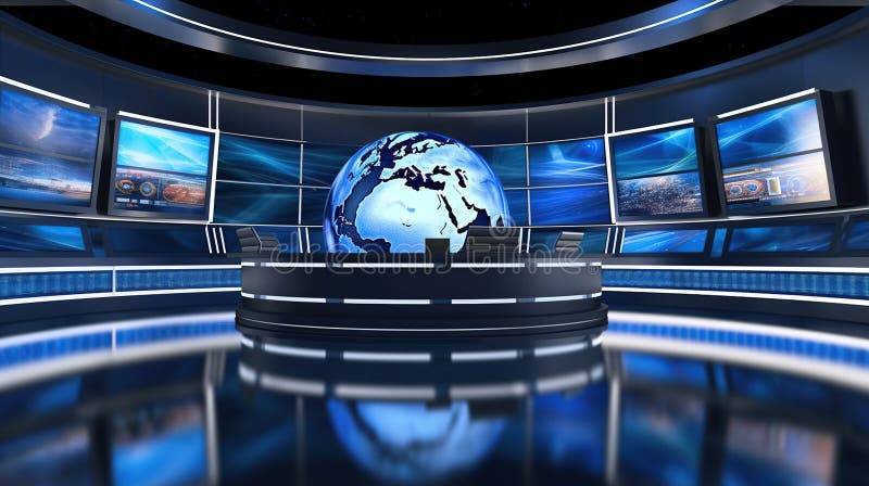 Graphical Modern Digital World News Studio Background. Generative AI ...