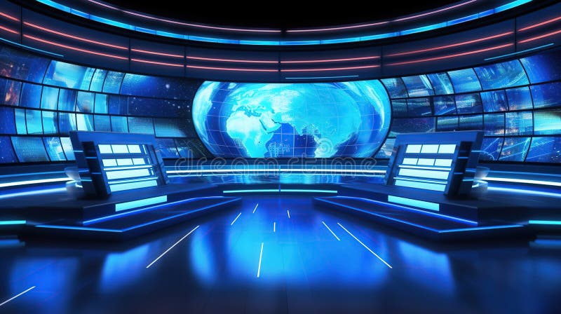 Graphical Modern Digital World News Studio Background. Generative AI ...