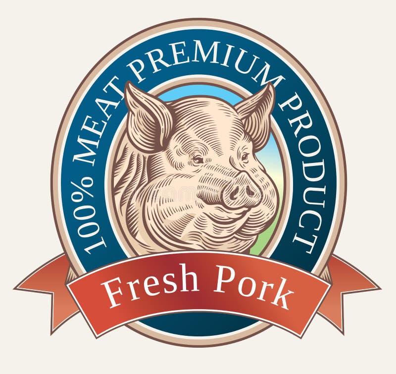 Graphical pig stock vector. Illustration of home, beef - 33939265