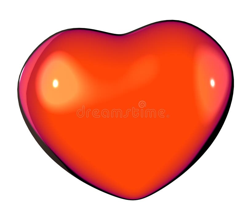 Graphical Render of a Shiny Red Love Heart Stock Illustration ...
