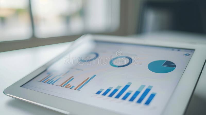 Graphical Representation of Consumer Survey Results on Tablet Screen ...