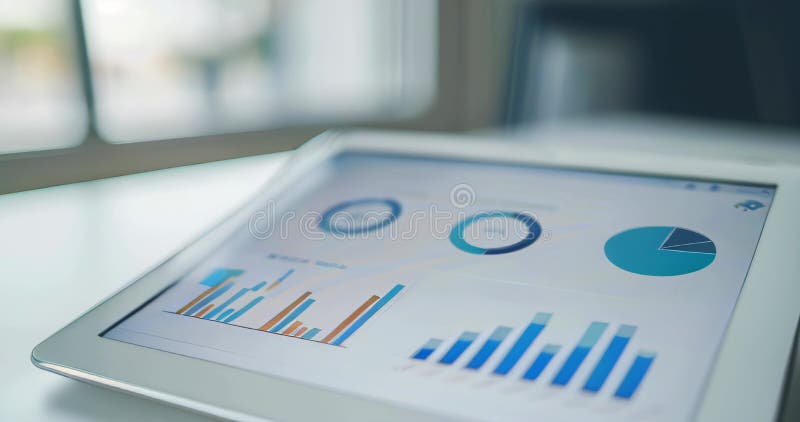 Graphical Representation of Consumer Survey Results on Tablet Screen ...