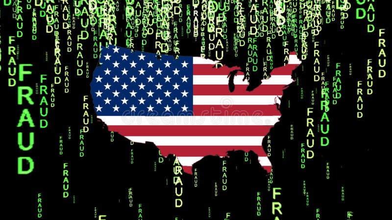 Digital Representation of United States Flag Overlaid with Fraud Text ...