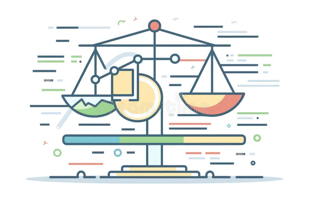 Graphical Representation of Financial Data with a Pie Chart and a Scale ...