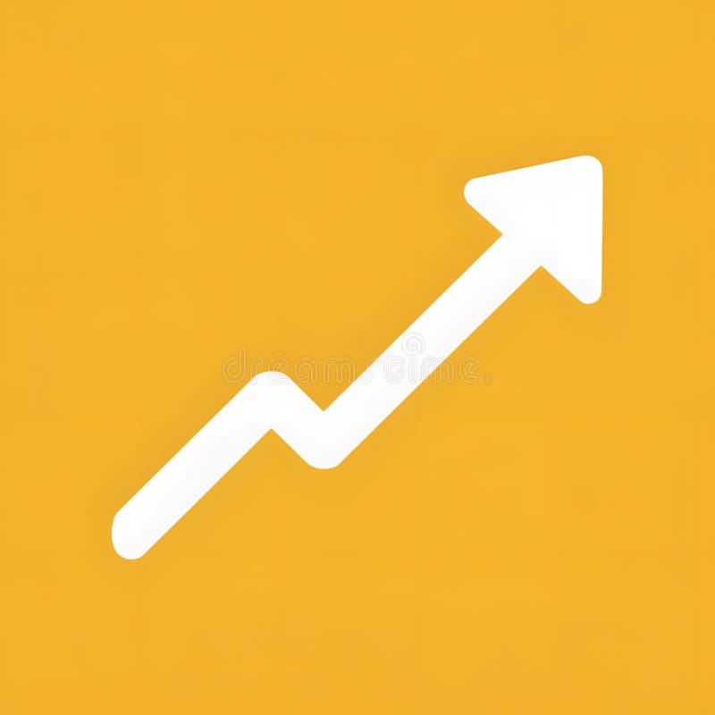 Graphical Representation of Growth with Upward Arrow on Bright Yellow ...