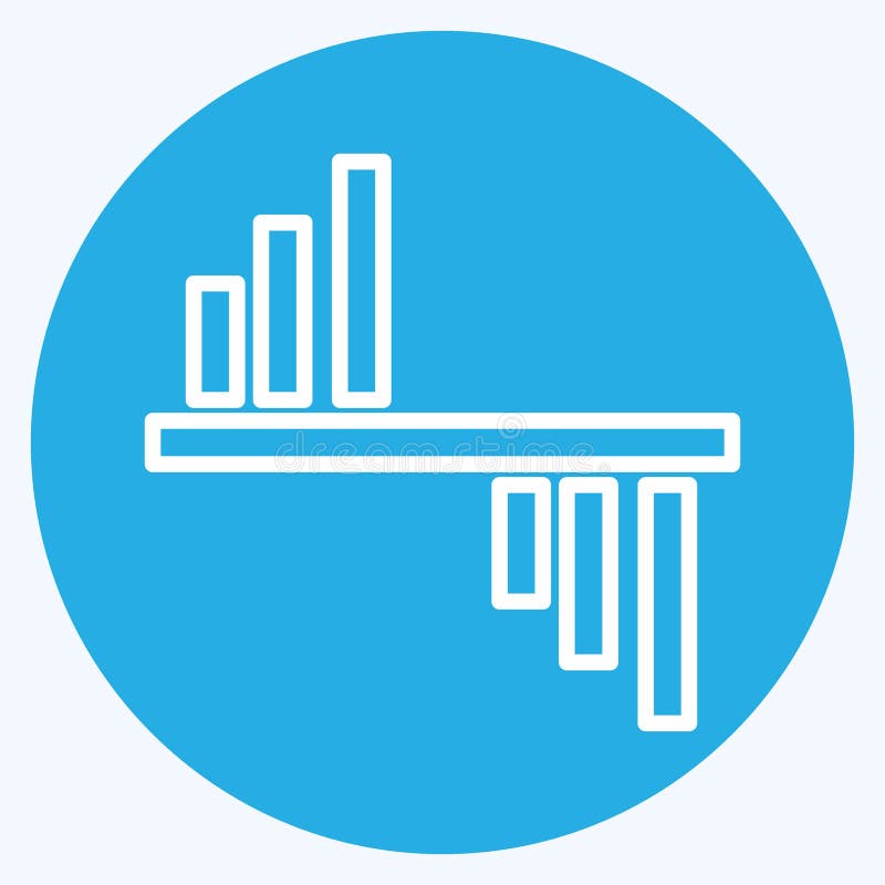 Graphical Representation Icon in Trendy Blue Eyes Style Isolated on ...