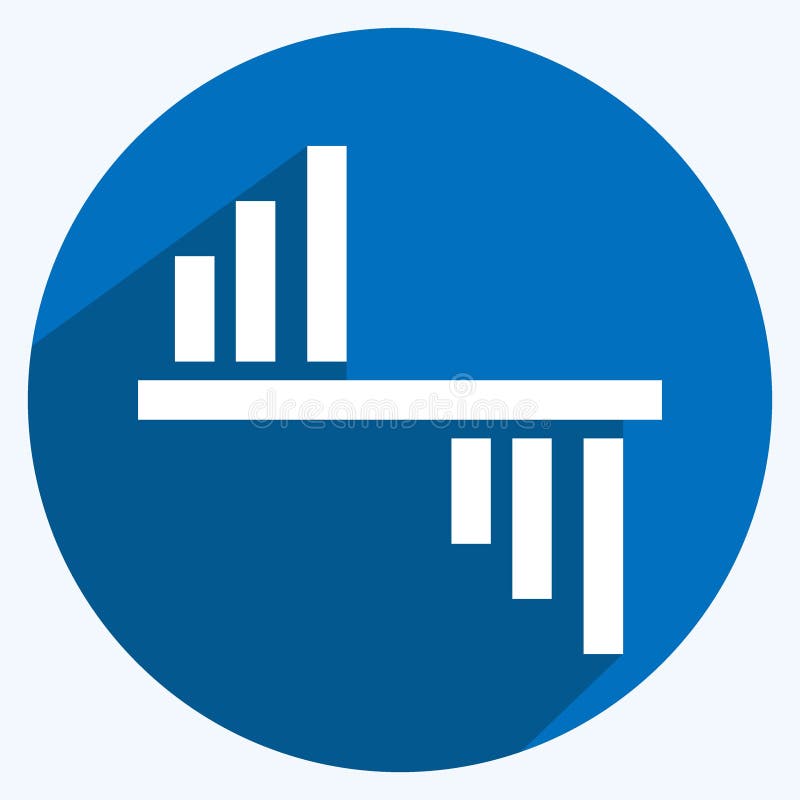 Graphical Representation Icon in Trendy Long Shadow Style Isolated on ...