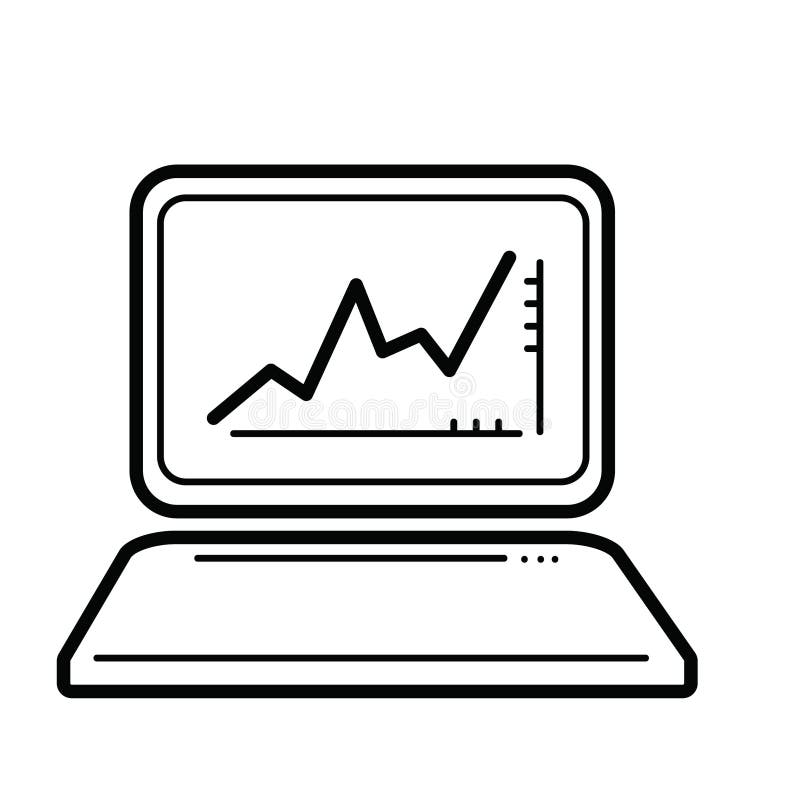 Graphical Representation on Laptop. Vector Illustration Decorative ...