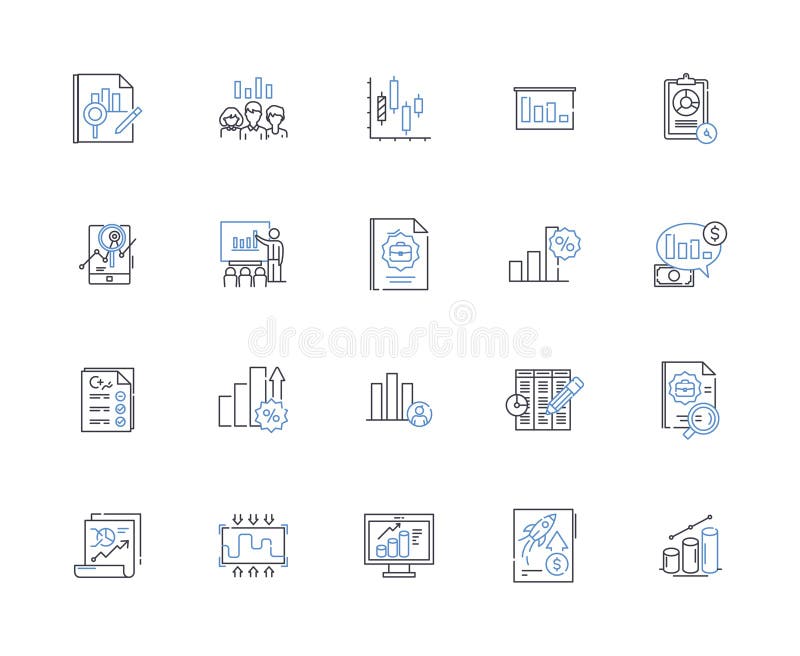 Graphical Representation Line Icons Collection. Infographic ...