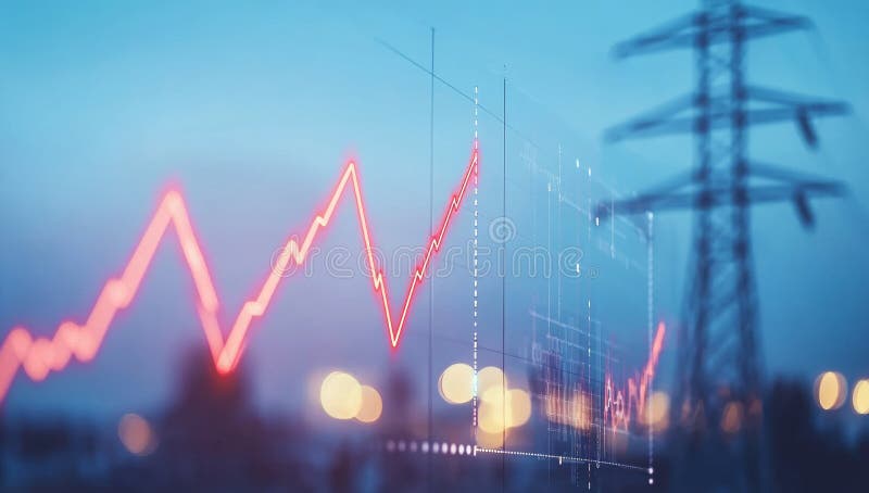A Graphical Representation of Power Lines Shows the Trajectory of ...