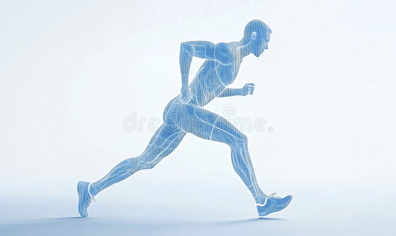 Anatomical Depiction of a Runner Showcasing Muscular and Skeletal ...
