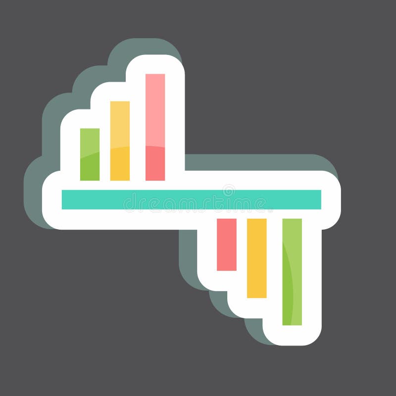 Graphical Representation Sticker in Trendy Isolated on Black Background ...