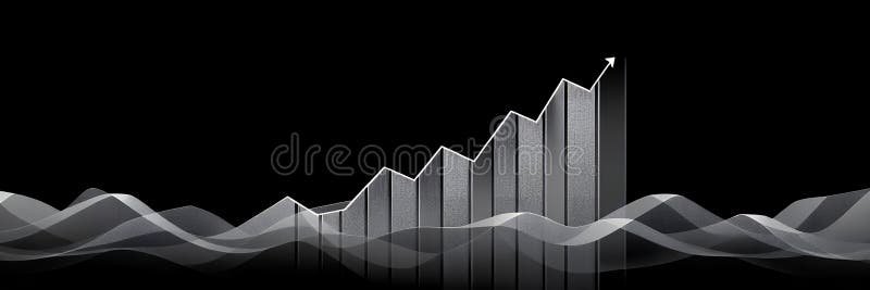 A Graphical Representation of an Upward Trending Bar Chart with Wavy ...