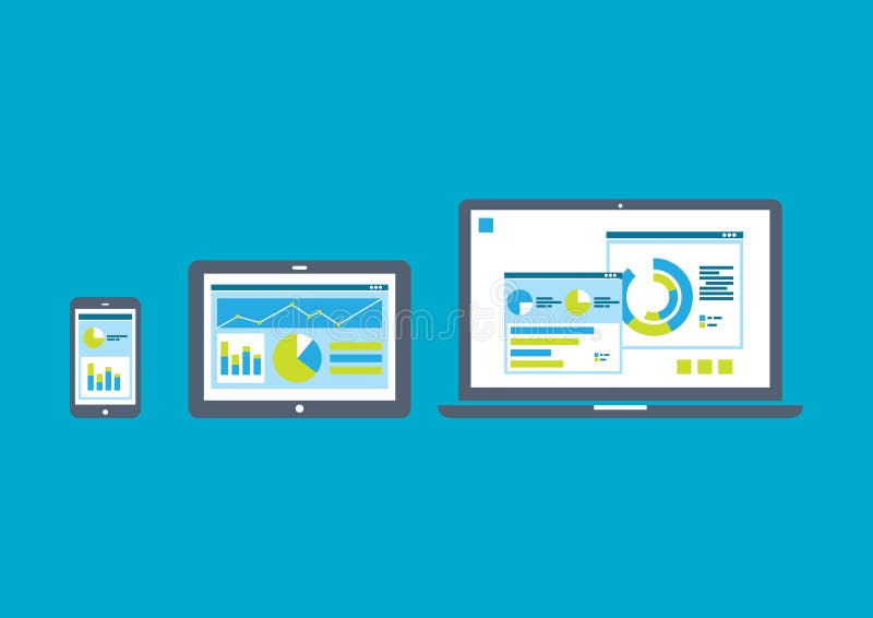 Graphical Representations in Gadgets. Vector Illustration Decorative ...
