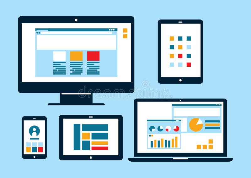 Graphical Representations in Gadgets. Vector Illustration Decorative ...