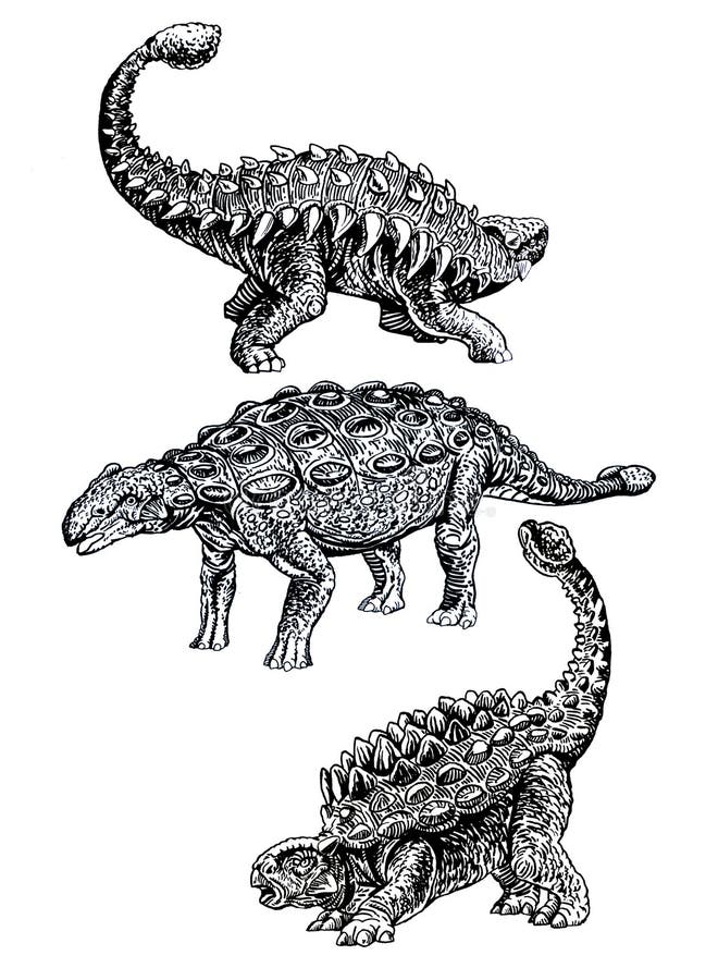 Graphical Set of Dinosaurs Isolated on White Background, Vector ... Graphical Set of Dinosaurs Isolated on White Background, Vector ...