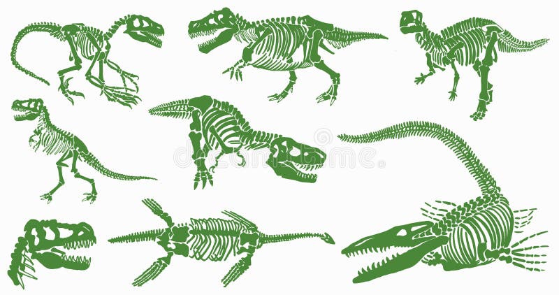 Graphical Set of Green Dinosaurs Isolated on White Background,vector ... Graphical Set of Green Dinosaurs Isolated on White Background,vector ...