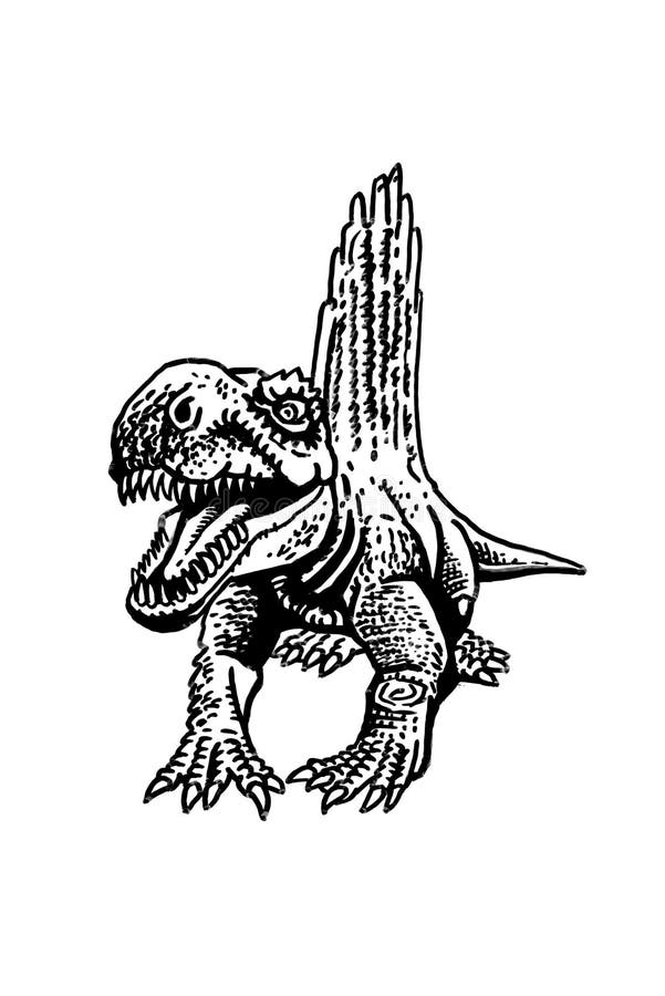 Graphical Spinosaurus Isolated on White, Vector Illustration,angry ...