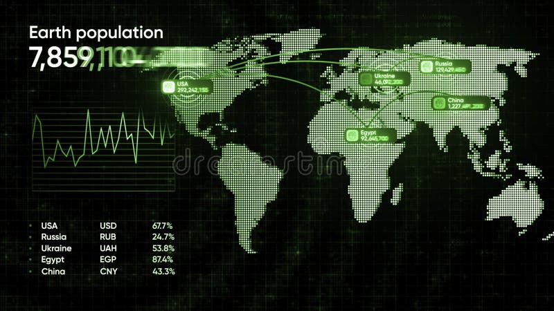 Graphical Statistics of Earth S Population. Motion Stock Illustration ...