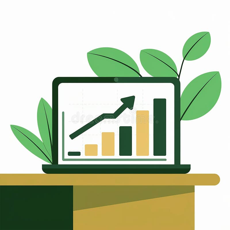 Graphical Style Illustration of a Laptop Displaying Stock Illustration ...