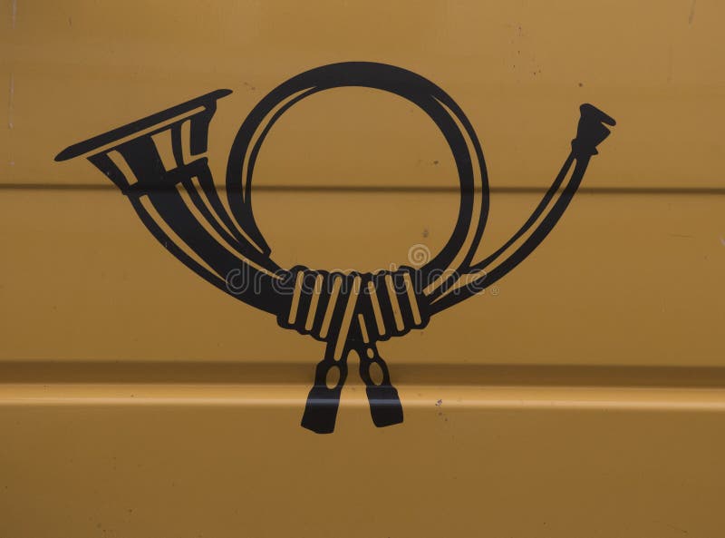 Graphical Symbol of a Post Horn Stock Photo - Image of mail, business ...