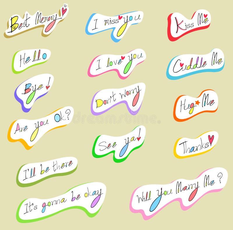 Graphical Text and Wording in Handwriting Illustra Stock Vector ...