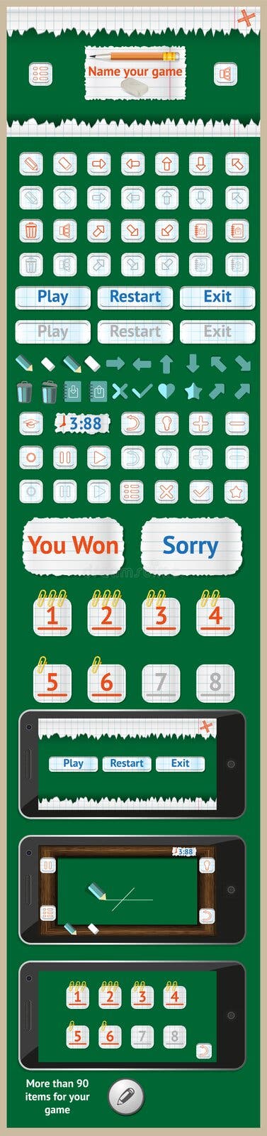 Graphical User Interface for Games and Software 2 Stock Vector ...