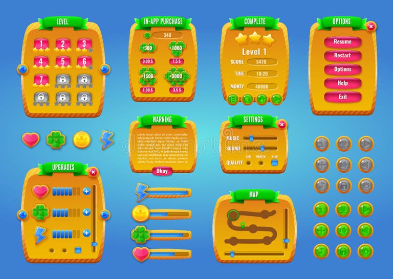 Mobile Game Gui Buttons Stock Illustrations – 2,220 Mobile Game Gui ...