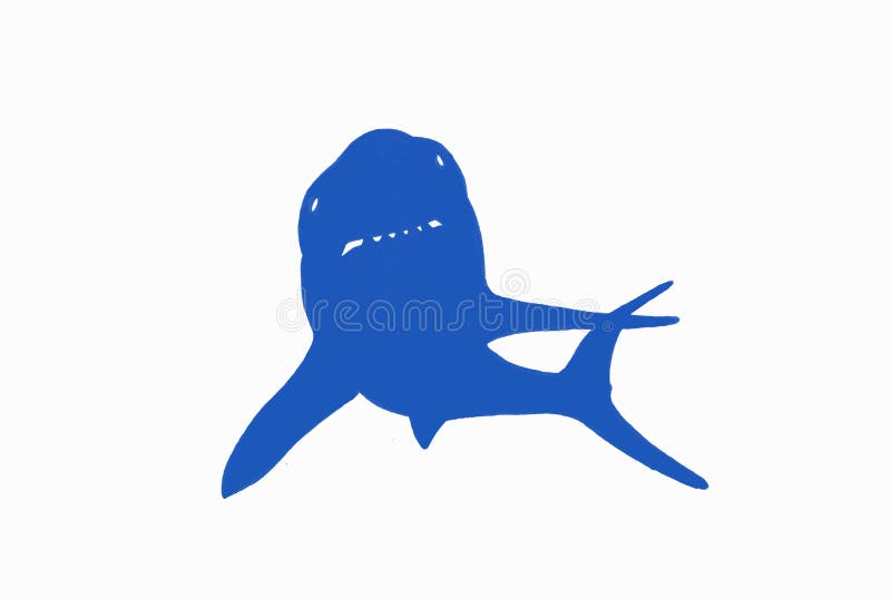 Graphical Vector Silhouette of Blue Shark Isolated on White,color ...