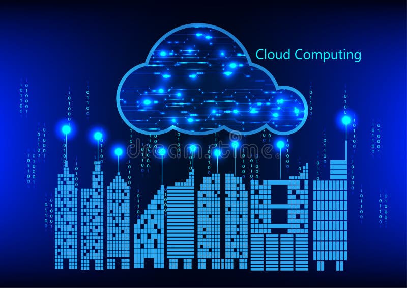 Graphics Building of a City with Cloud Concept Data Transfer Cloud ...