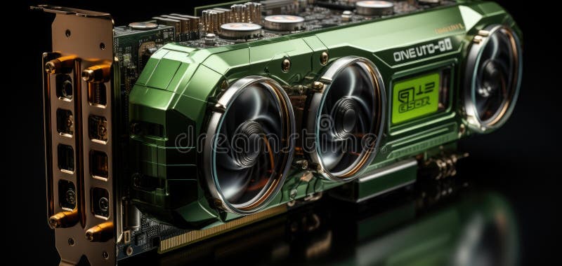 Graphics Card on Abstract Digital Background. Modern Gaming GPU ...