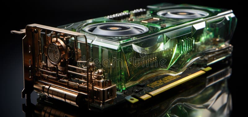 Graphics Card on Abstract Digital Background. Modern Gaming GPU ...