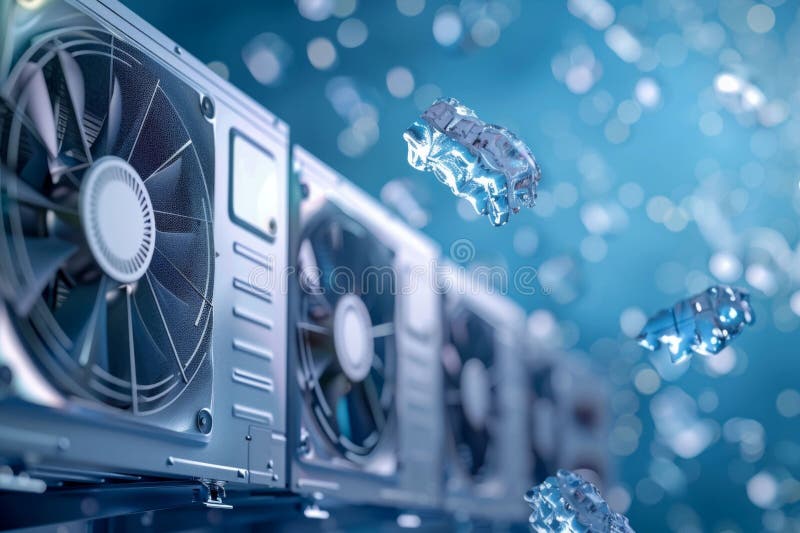 Graphics Card with Cooling Technology. Generative Ai Stock Illustration ...