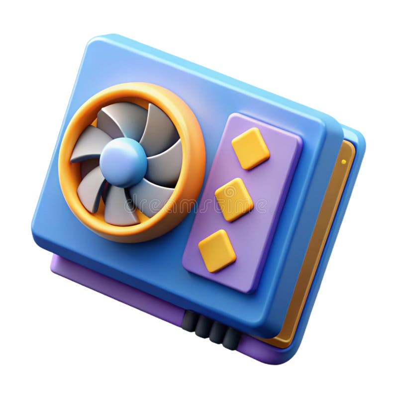 Graphics Card 3D Icon stock illustration. Illustration of technology ...