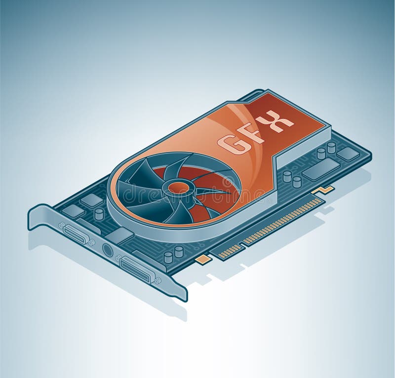 Graphics Card (GPU) stock vector. Illustration of symbol - 14445434