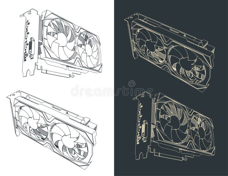Graphics Card Illustrations Stock Vector - Illustration of cooler ...