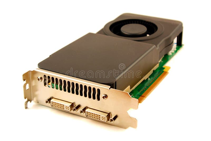 Graphics Card Isolated on White Stock Image - Image of graphic, output ...