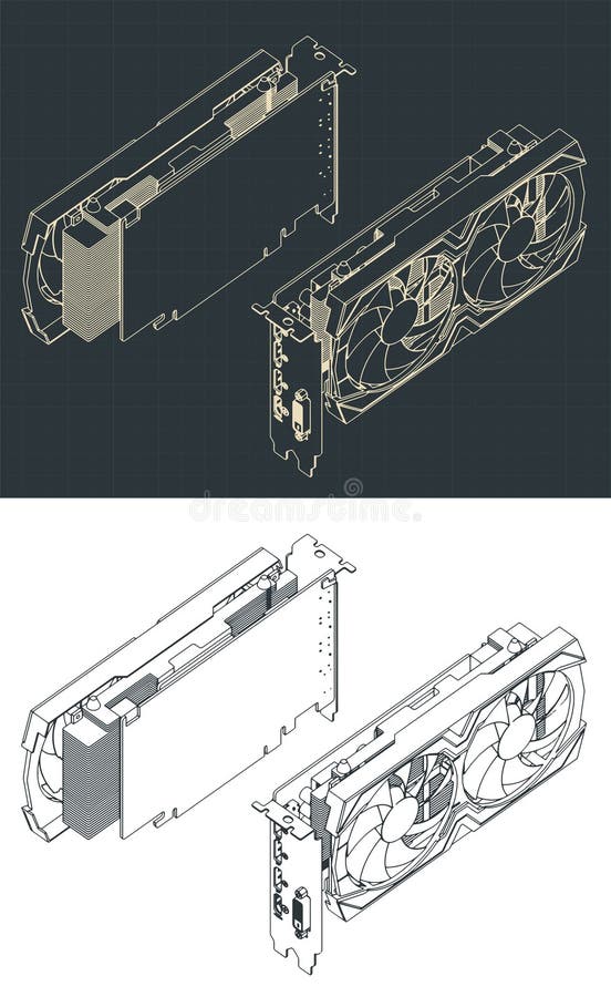 Graphics Card Isometric Blueprints Stock Vector - Illustration of ... Graphics Card Isometric Blueprints Stock Vector - Illustration of ...