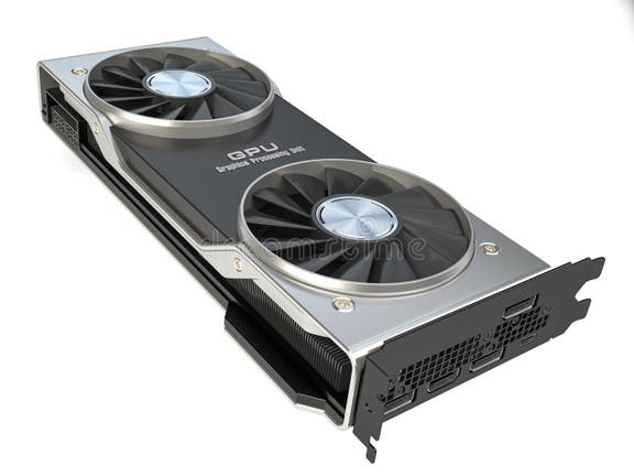 Graphics Card. Modern Gaming GPU Graphics Processing Unit Isolated on ...