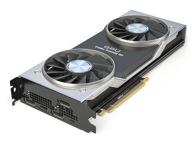 Graphics Card. Modern Gaming GPU Graphics Processing Unit Isolated on ...