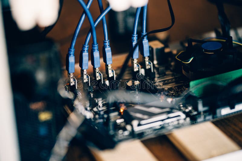 Graphics Cards Mining Rig, Details of Motherboard Slots and Cables ...