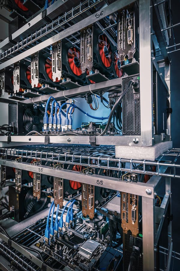Graphics cards mining rig stock photo. Image of exchange - 109476460