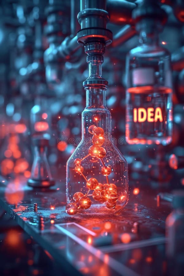 A Graphics Chip in an Artificial Intelligence Lab. 3d Illustration ...