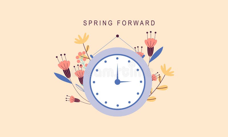 Spring Forward Fall Back Illustration with Clock Stock Illustration ...