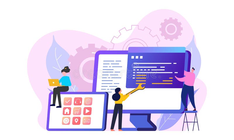 Development App Website Concept Illustration Vector Stock Illustration - Illustration of ...