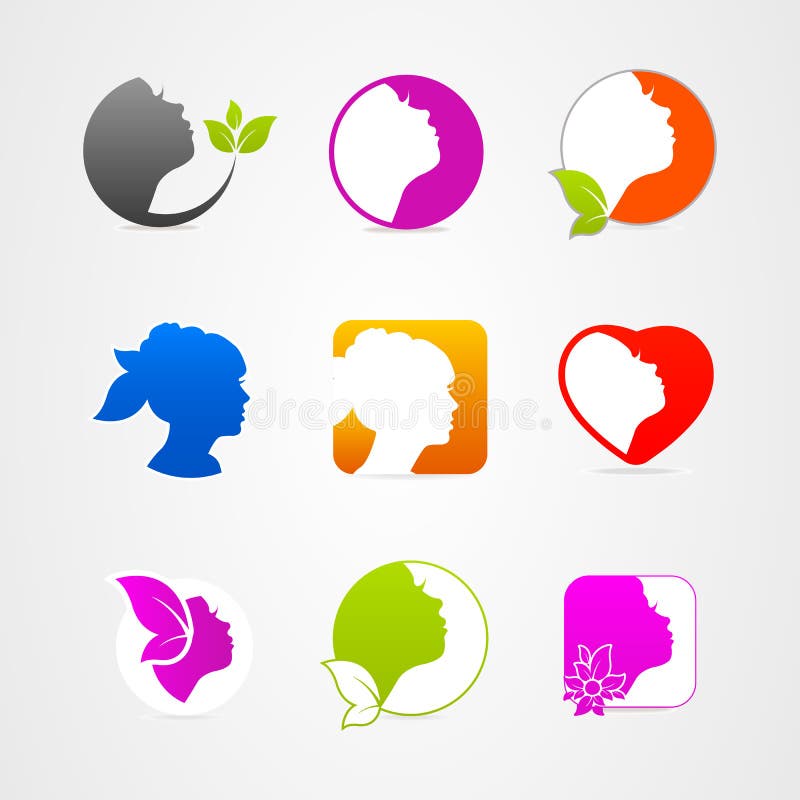 Graphics Design Icon Face Set Web Stock Vector - Illustration of hair ...