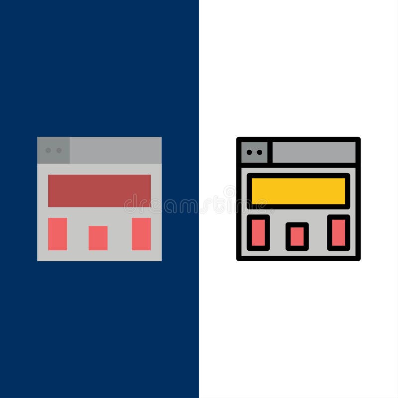 Graphics Design, Layout Icons. Flat and Line Filled Icon Set Vector ...