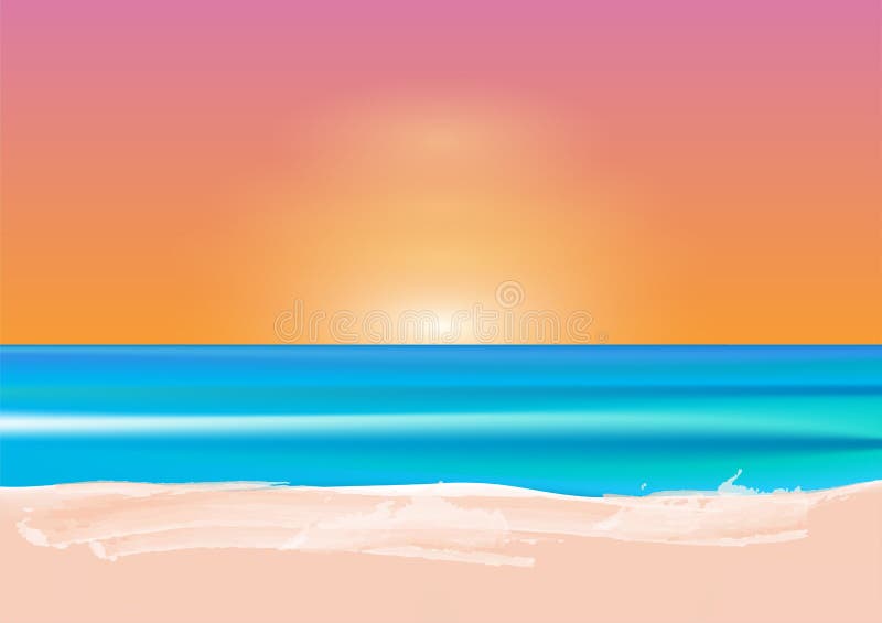 Ocean Sunset Drawing